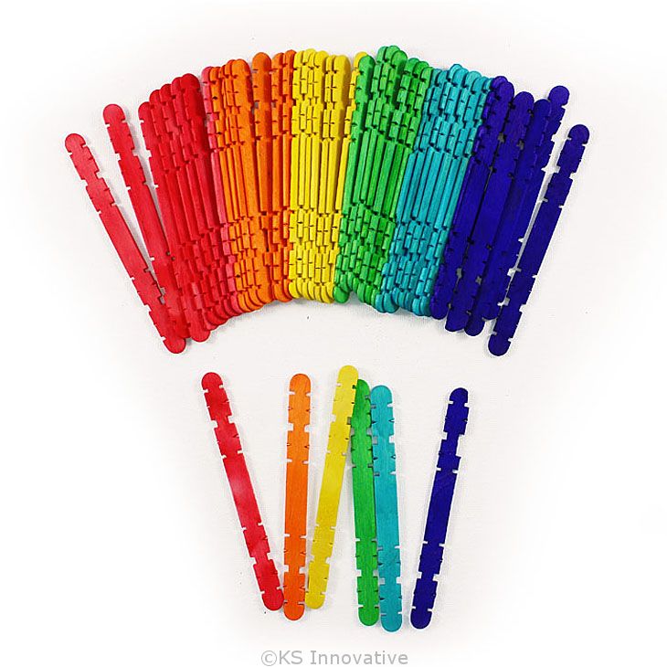 Ice Cream Stick 114mm Colour With Joint Gap - Pack of 50